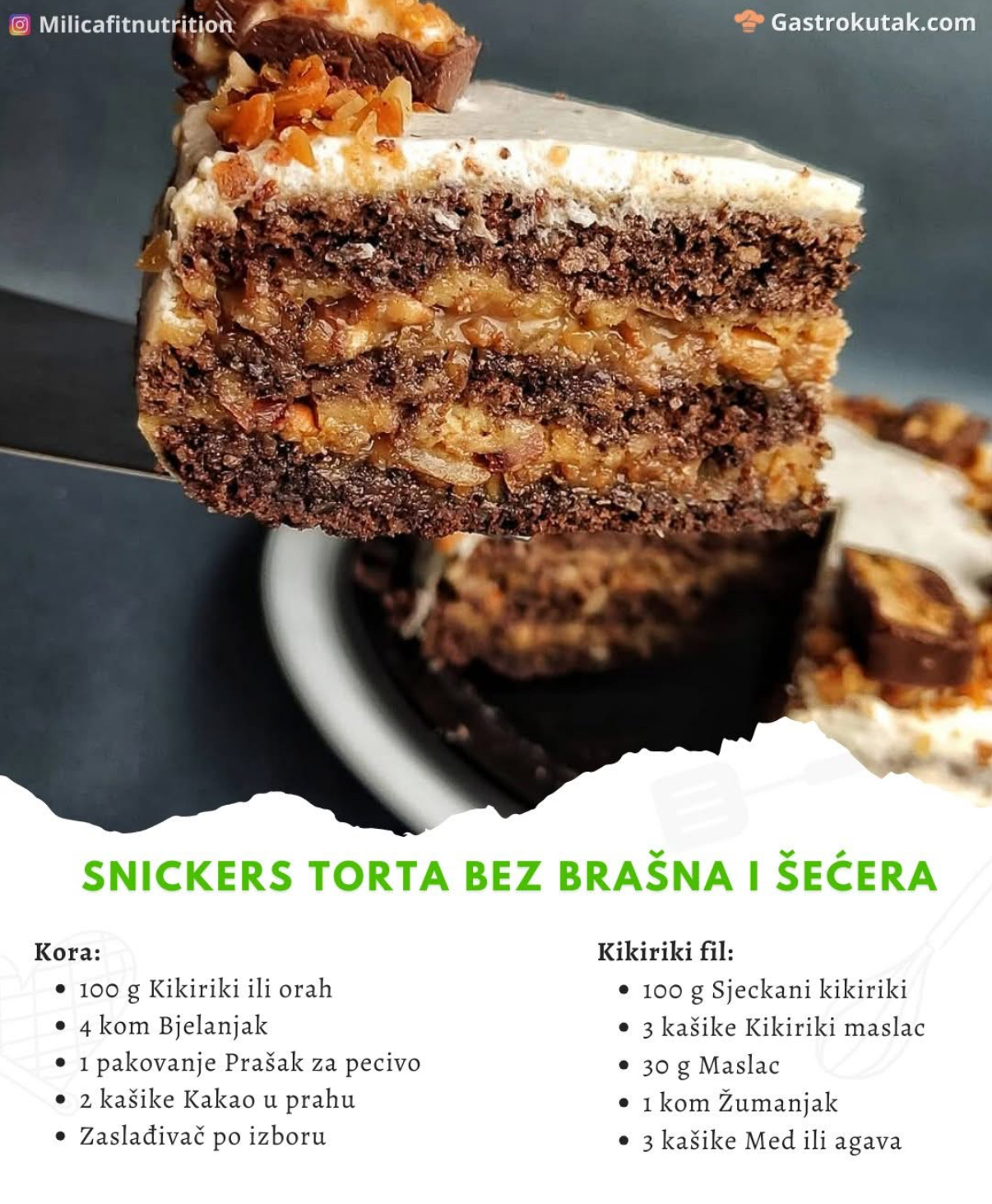 Snickers Torta: Bez Brašna i Šećera, a Puna Ukusa - Prirodno zdravlje
