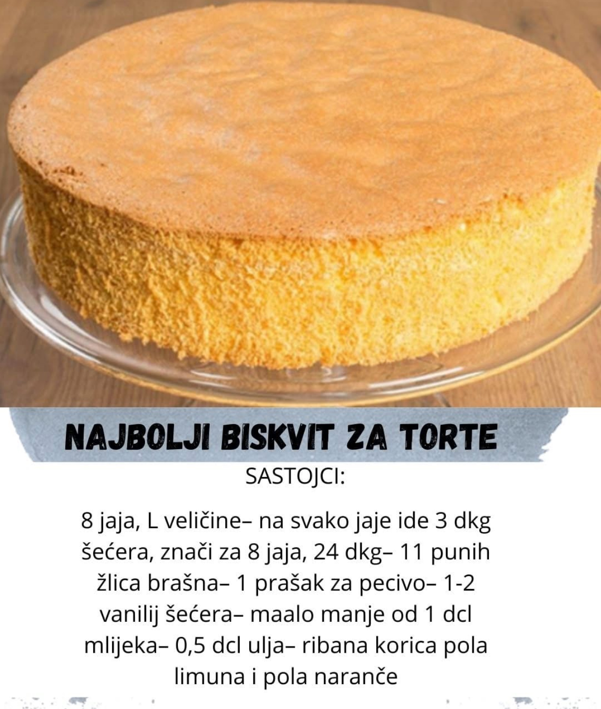 Najbolji biskvit za torte: Uvijek ga radim po ovom receptu - Prirodno ...
